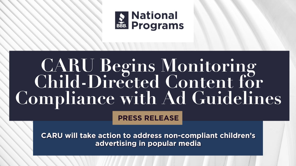 CARU Is Monitoring Child-Directed Content for Compliance